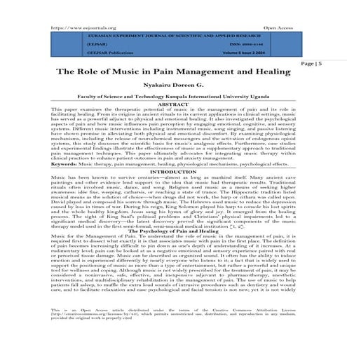 The Role of Music in Pain Management and Healing (www.kiu.ac.ug) | PDF