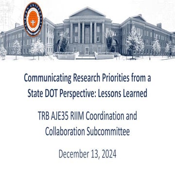 Communicating Research Priorities from a State DOT Perspective: Lessons ...
