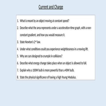 A level Current-and-charge presentation | PPTX