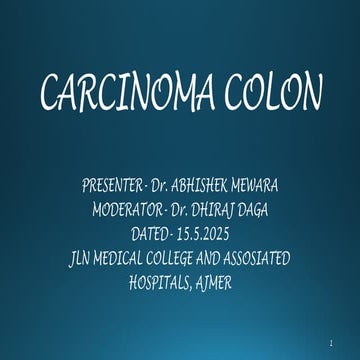 12. Carcinoma Colon powerpoint presentation | PPTX