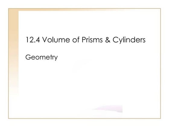 Volume of cylinders | PPTX | Physics | Science