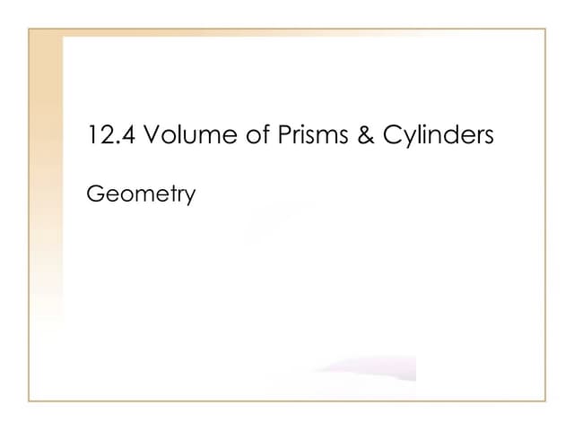 Volume of cylinders | PPTX