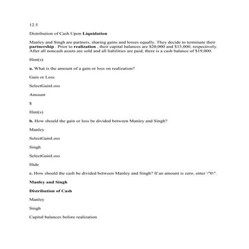 12-5 Distribution of Cash Upon Liquidation Manley and Singh are partne.docx