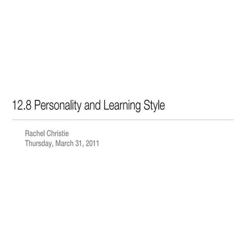 12.8 personality and learning styles | KEY
