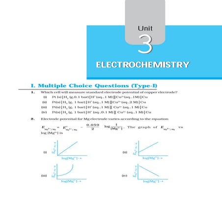 chemistry exemplar class 12 electrochemistry pdf | PDF