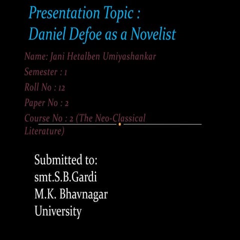 12 daniel defoe | PPTX