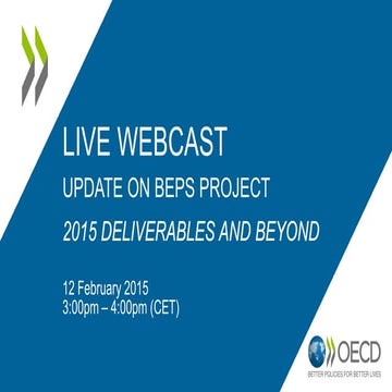 BEPS Webcast #6 - Update on project | PPT