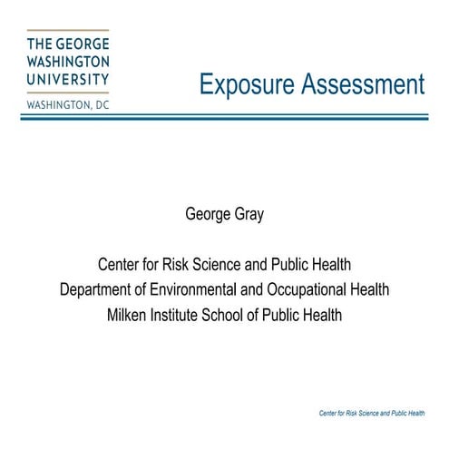Exposure Assessment, George Gray | PDF