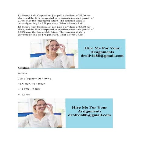 12- Heavy Rain Corporation just paid a dividend of $5-00 per share- an.docx