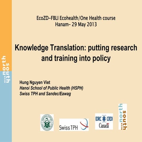 Knowledge translation: Putting research and training into policy | PPT