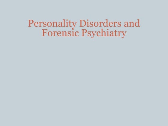 Personality psychology , personality disorder | PPT