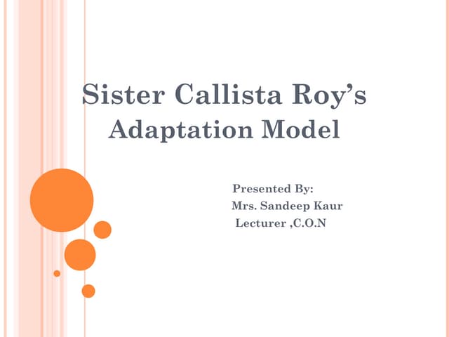 Sister Callista Roy’s Adaptation Theory | PPTX