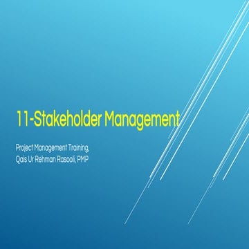 12-PMP Training - Stakeholder Management | PPTX