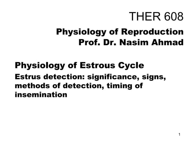 12 ther 608 estrous signs & methods of detection | PPT 12 ther 608 estrous signs & methods of detection | PPT