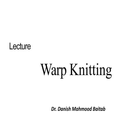 Warp Knitting a verstile and rigid structure | PDF