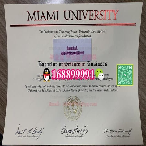 Miami University degree offer diploma Transcript | PDF