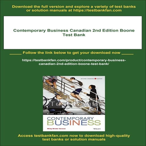 Contemporary Business Canadian 2nd Edition Boone Test Bank | PDF