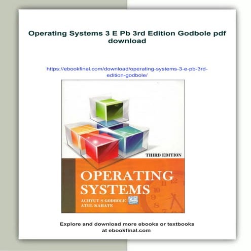 Operating Systems 3 E Pb 3rd Edition Godbole | PDF