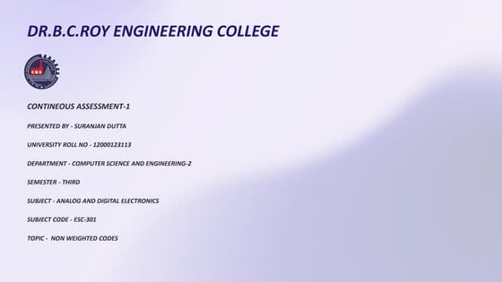 Weighted and Non Weighted Codes | PPTX