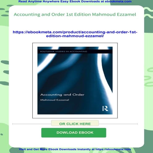 Accounting and Order 1st Edition Mahmoud Ezzamel | PDF
