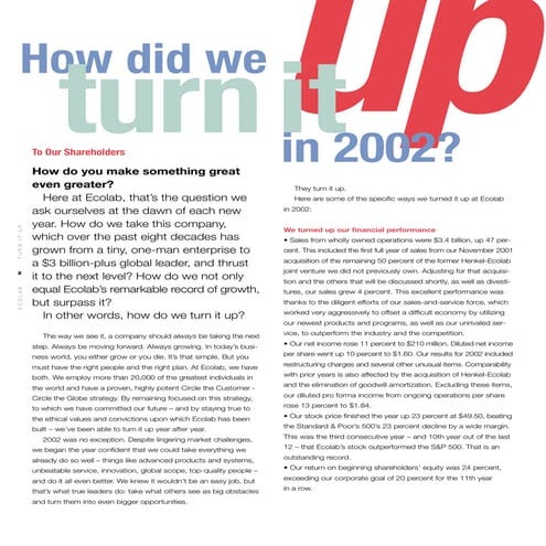 ecolab 2002ShareholdersLetter | PDF