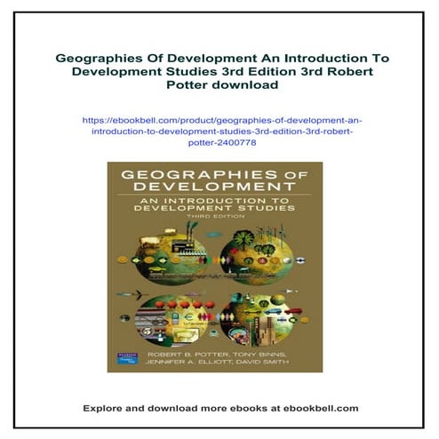 Geographies Of Development An Introduction To Development Studies 3rd ...
