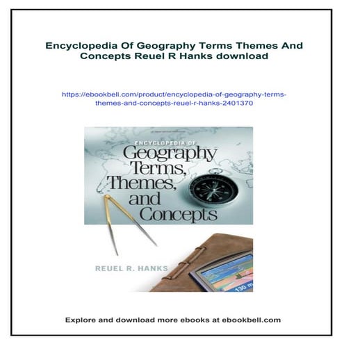 Encyclopedia Of Geography Terms Themes And Concepts Reuel R Hanks | PDF