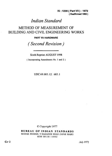 Indian standard: IS808 DIMENSIONS FOR HOT ROLLED STEEL | PDF