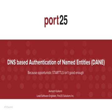 DNS based Authentication of Named Entities (DANE) | PDF