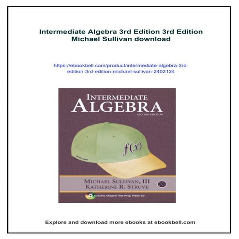Intermediate Algebra 3rd Edition 3rd Edition Michael Sullivan | PDF
