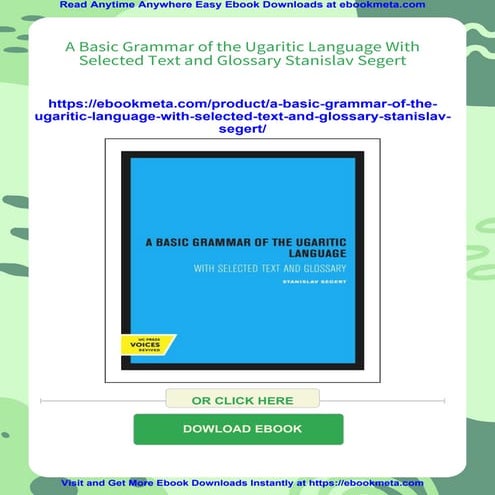 A Basic Grammar of the Ugaritic Language With Selected Text and ...