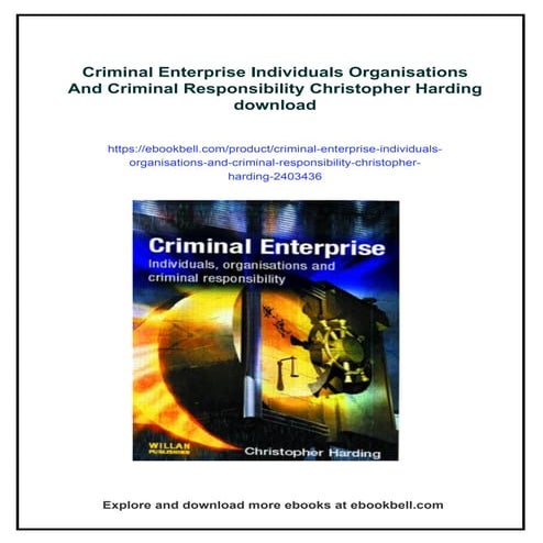Criminal Enterprise Individuals Organisations And Criminal ...