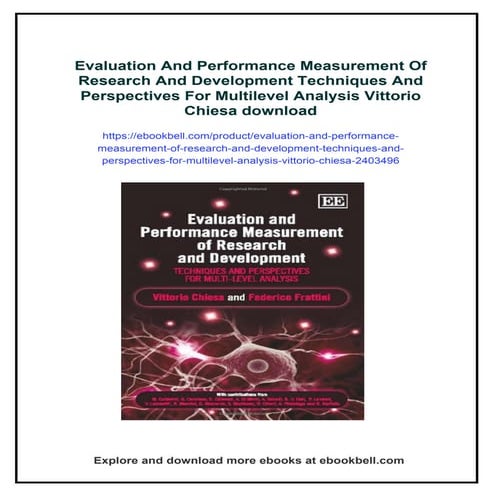 Evaluation And Performance Measurement Of Research And Development ...