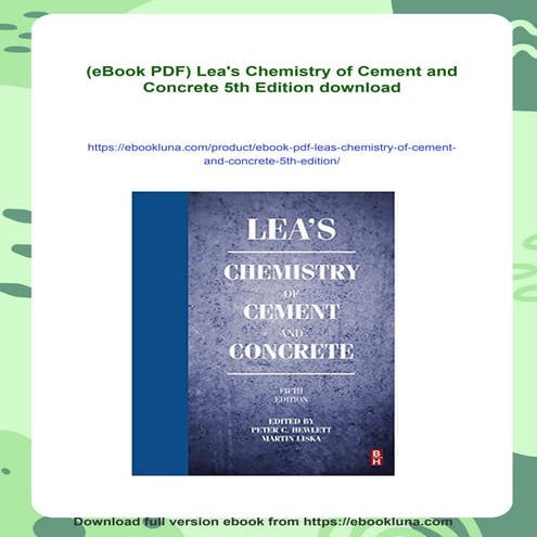 (eBook PDF) Lea's Chemistry of Cement and Concrete 5th Edition | PDF