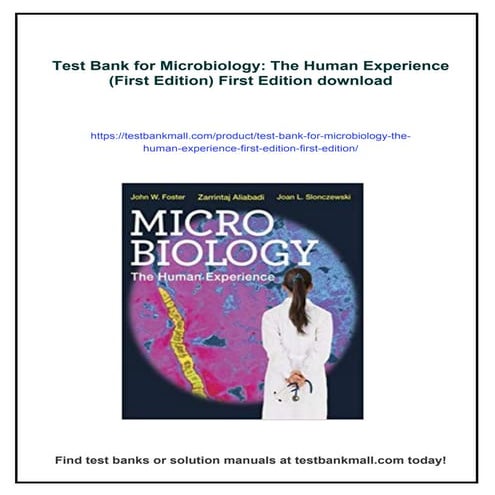 Test Bank for Microbiology: The Human Experience (First Edition) First ...