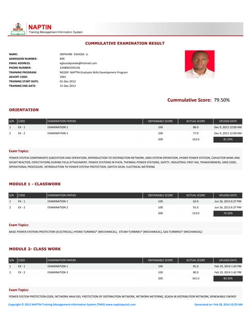 NAPTIN CERTIFICATE | PDF