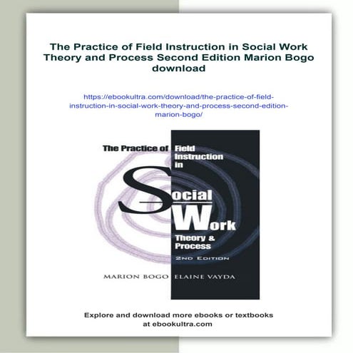 The Practice of Field Instruction in Social Work Theory and Process ...