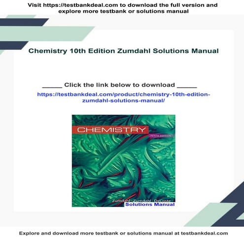 Chemistry 10th Edition Zumdahl Solutions Manual | PDF