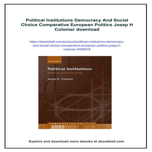 Political Institutions Democracy And Social Choice Comparative European ...