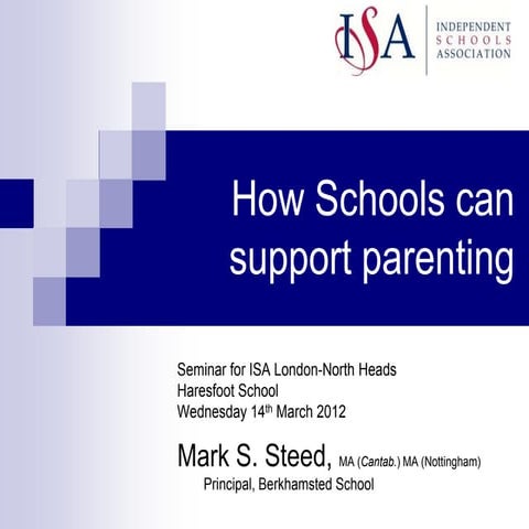 How Schools can support Parents | PPTX