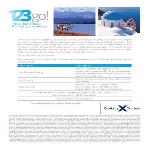 Celebrity Cruise Promotions | PDF