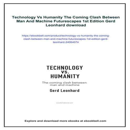 Technology Vs Humanity The Coming Clash Between Man And Machine ...