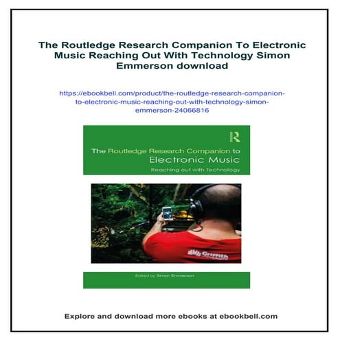 The Routledge Research Companion To Electronic Music Reaching Out With ...
