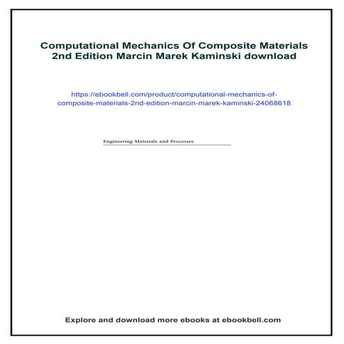 Computational Mechanics Of Composite Materials 2nd Edition Marcin Marek ...