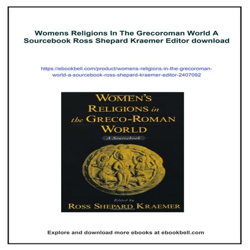 Womens Religions In The Grecoroman World A Sourcebook Ross Shepard ...