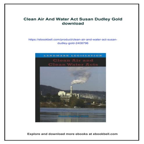 Clean Air And Water Act Susan Dudley Gold | PDF