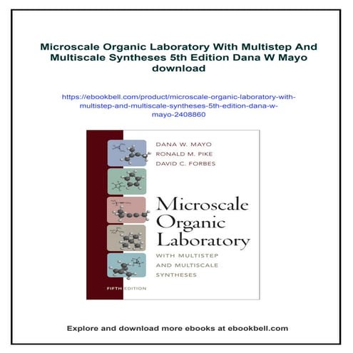 Microscale Organic Laboratory With Multistep And Multiscale Syntheses ...