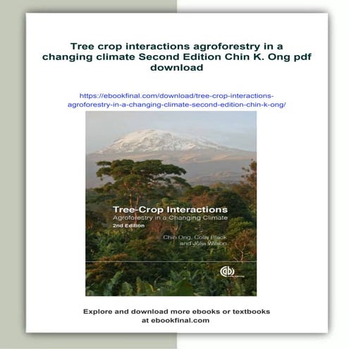 Tree crop interactions agroforestry in a changing climate Second ...