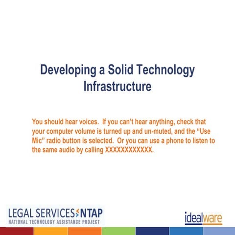Developing a Solid Technology Infrastructure | PPTX