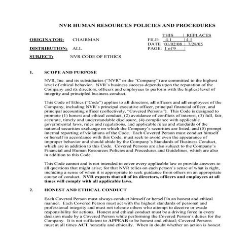 nvr code_of_Ethics2008 | PDF